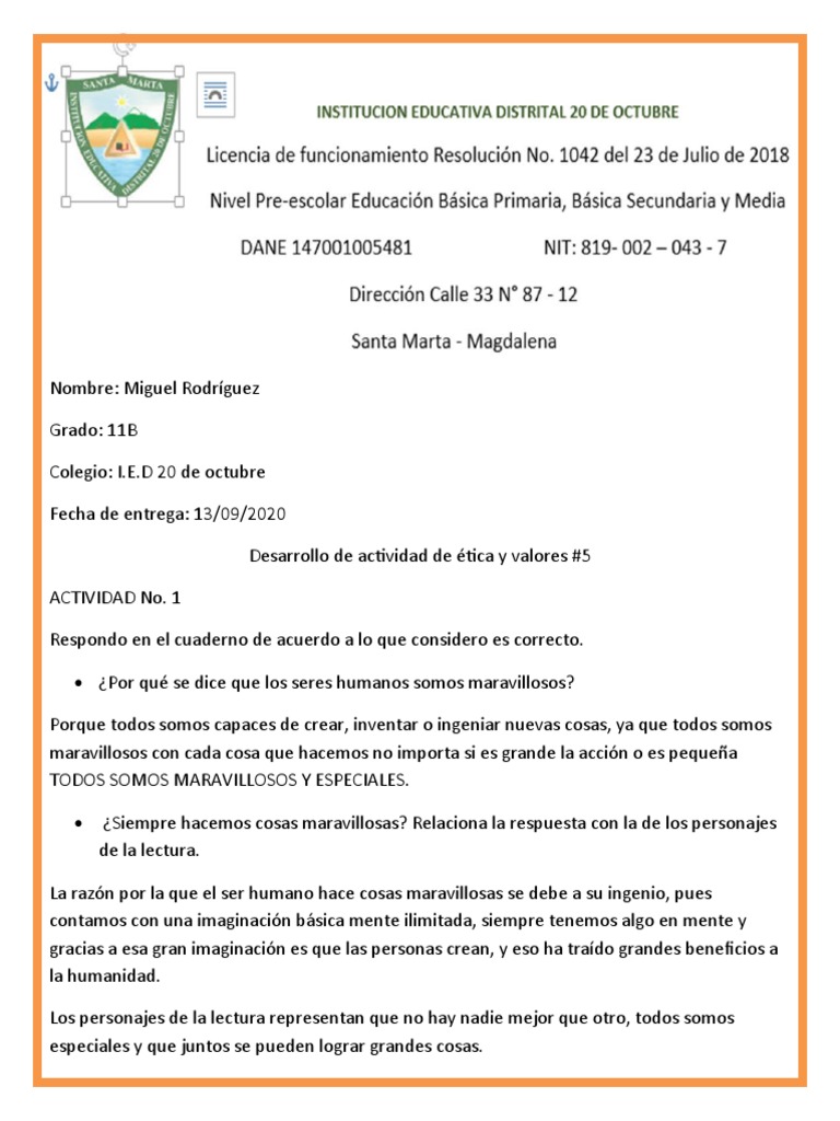 Etica y Valores. #5 | PDF