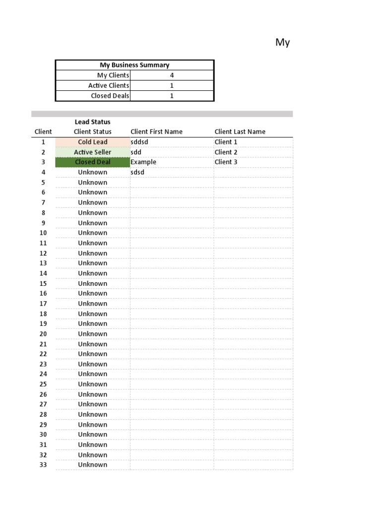 Free Real Estate Client Database Template | PDF | Information ...