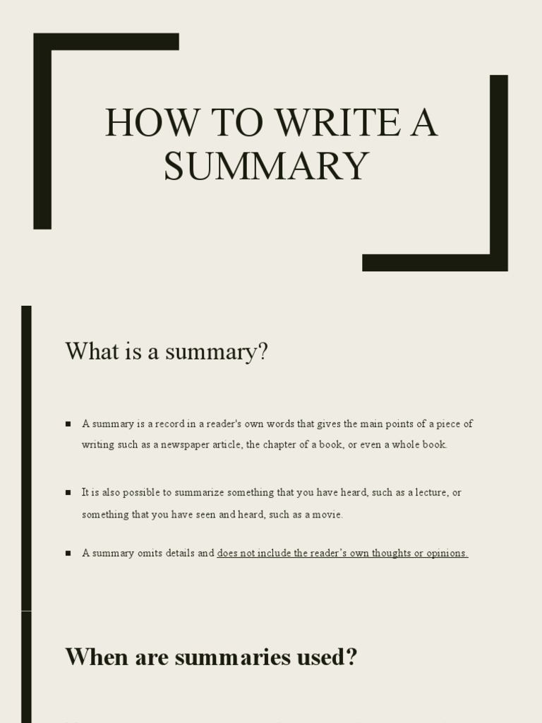 Writing A Summary | Download Free PDF | Essays | Human Communication