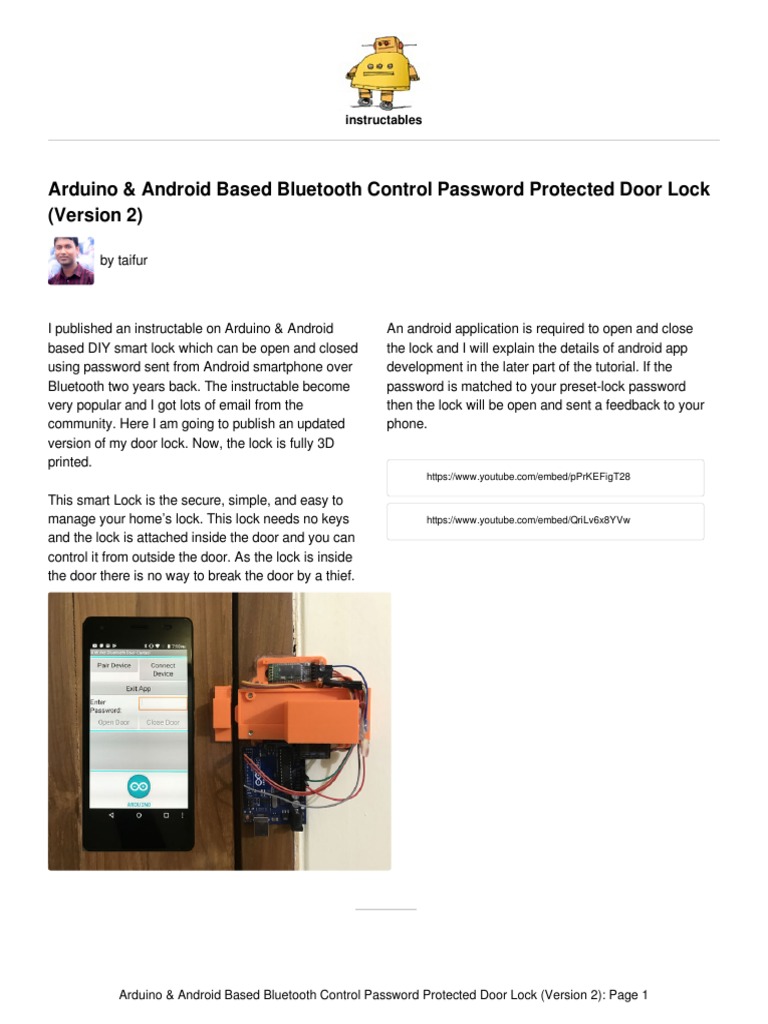 Arduino Android Based Bluetooth Control Password P | PDF | Mobile App | Android (Operating System)