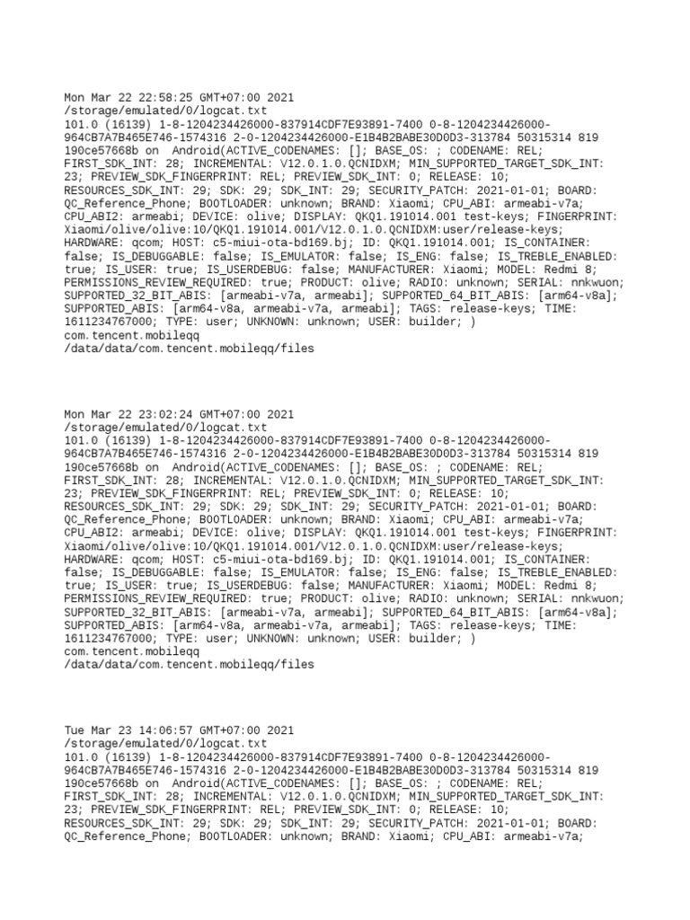 Logcat Pdf Xiaomi Android Operating System 