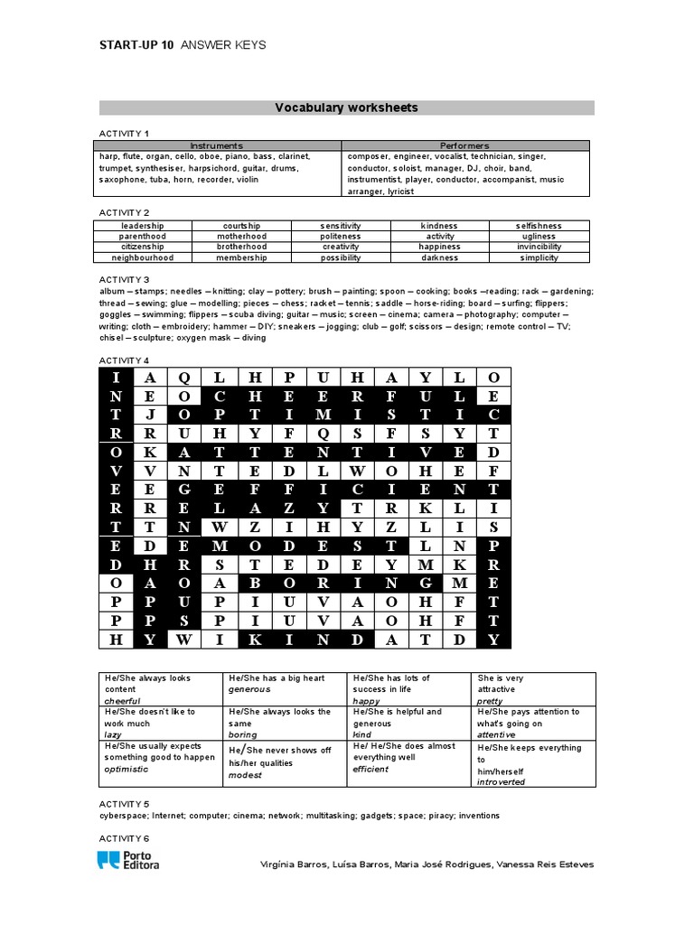 Start-Up 10 Answer Keys Title | PDF | Entertainment (General) | Jazz Music