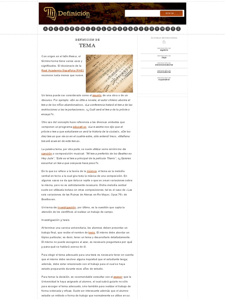 definición de tema - qué es_ significado y concepto | PDF ...
