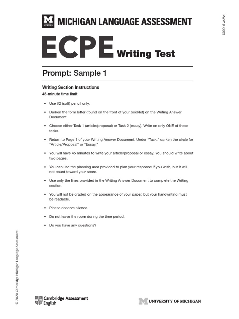 Writing Test Writing Test: Prompt: Prompt: Sample 1 | PDF | Social ...