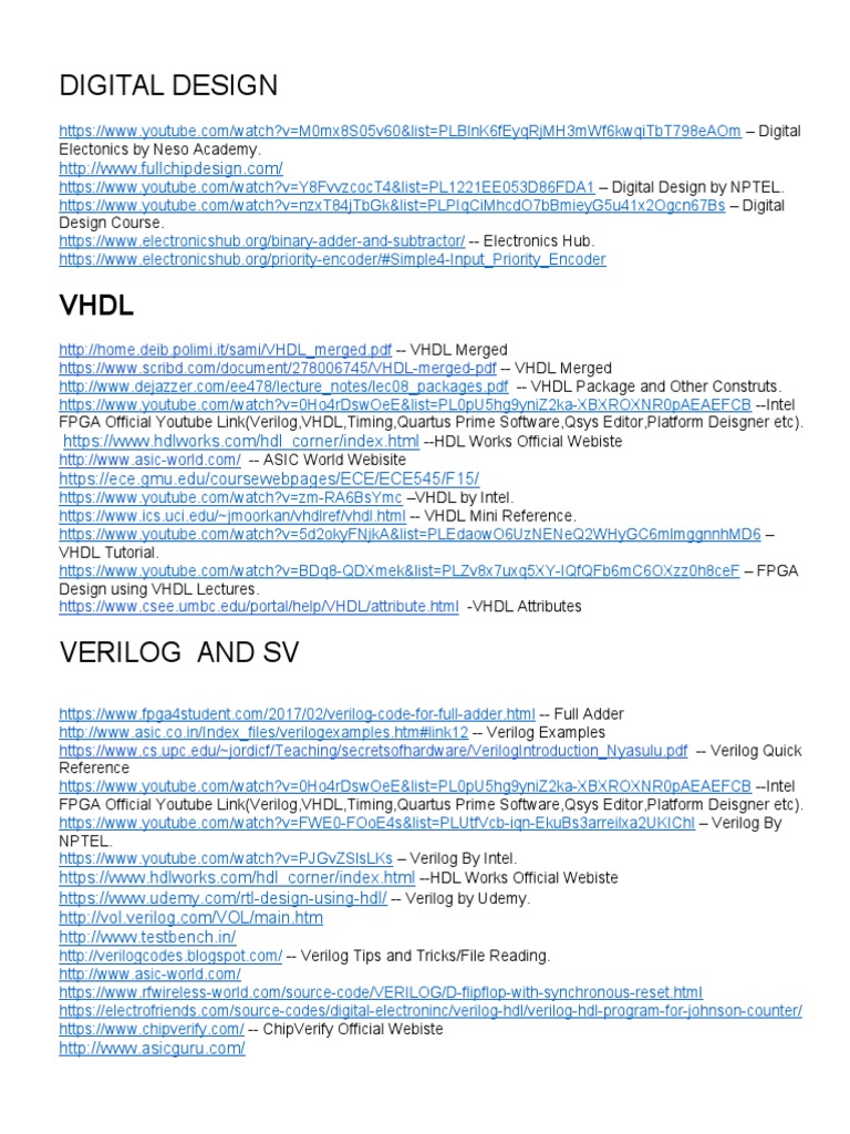 Vlsi Links | PDF | Field Programmable Gate Array | Vhdl