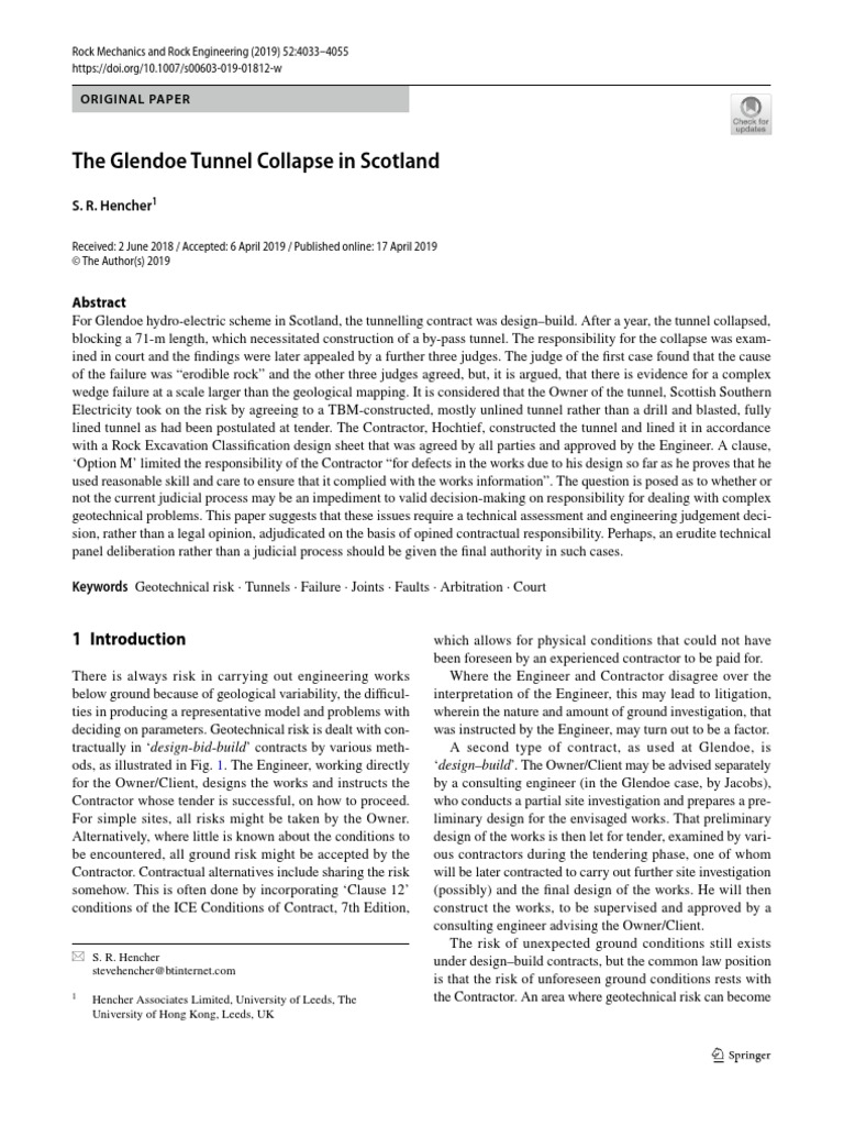 00 - Glendoe Tunnel Collapse in Scotland | PDF | Geotechnical ...