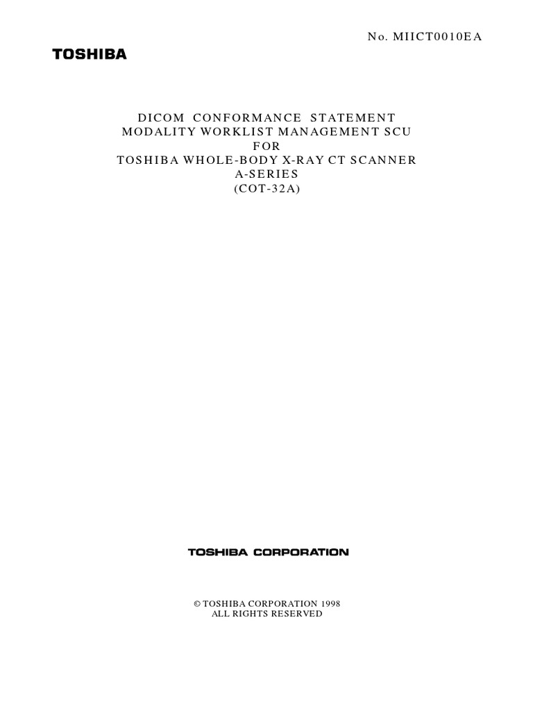 MIICT0010EA DICOM MWM - Conformance | PDF | Computer Science | Data ...