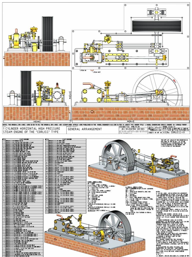 1 Cylinder Horizontal High Pressure Steam Engine of The - Corliss ...