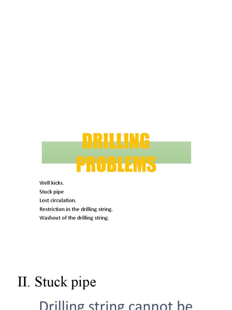 Drilling Problems | PDF | Oil Well | Mechanical Engineering