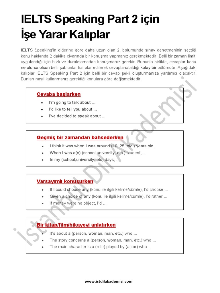 Useful Language IELTS Speaking Part2 | PDF