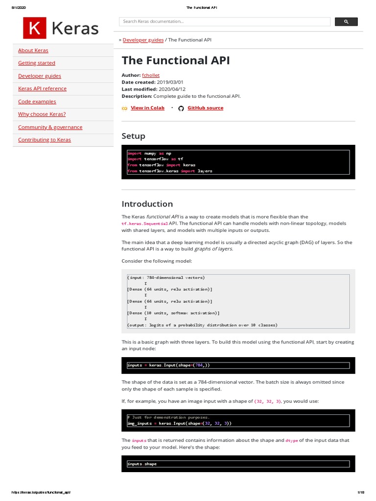 The Functional API | PDF | Computer Programming | Computer Science