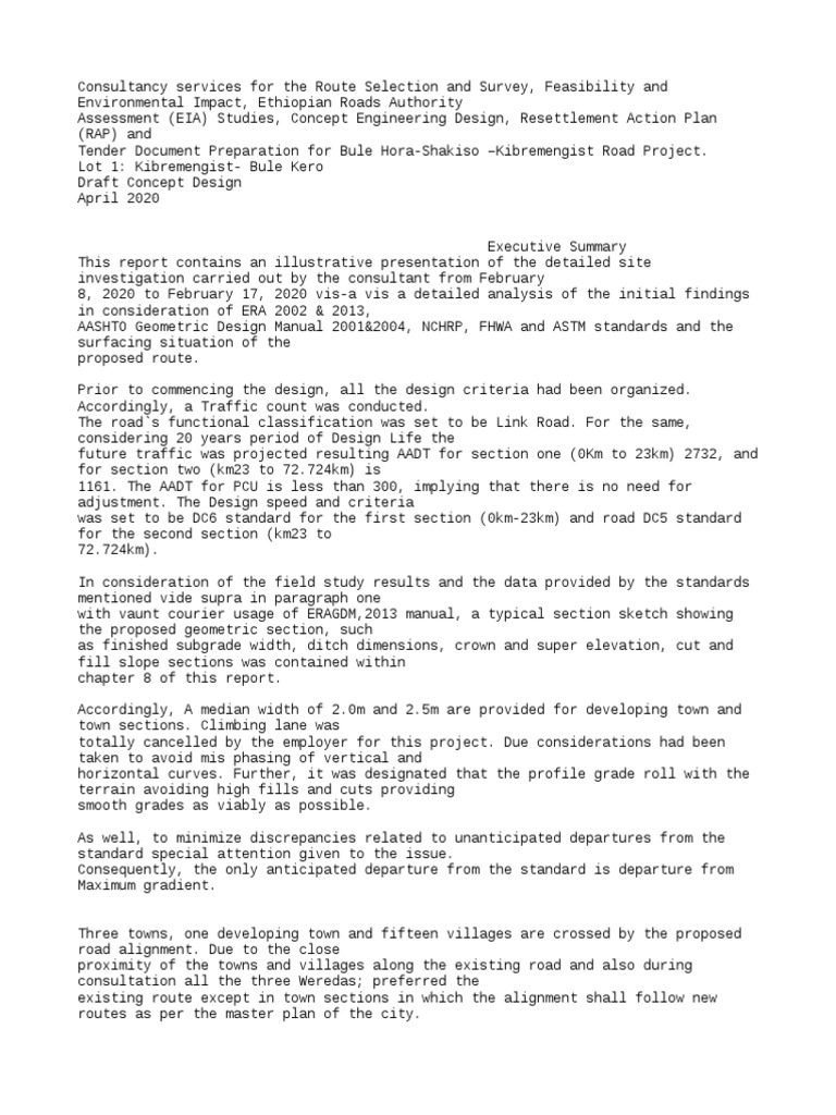 Draft Concept Design Report For Lot 1 PDF | PDF | Engineering Design ...