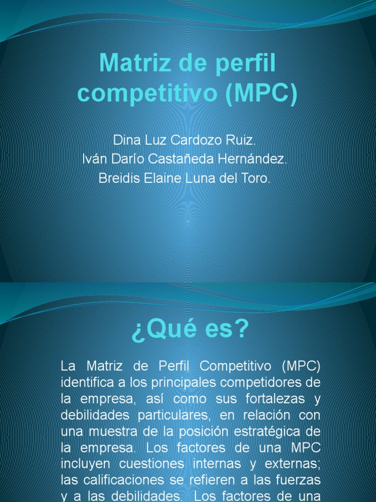Matriz de Perfil Competitivo (MPC) | PDF