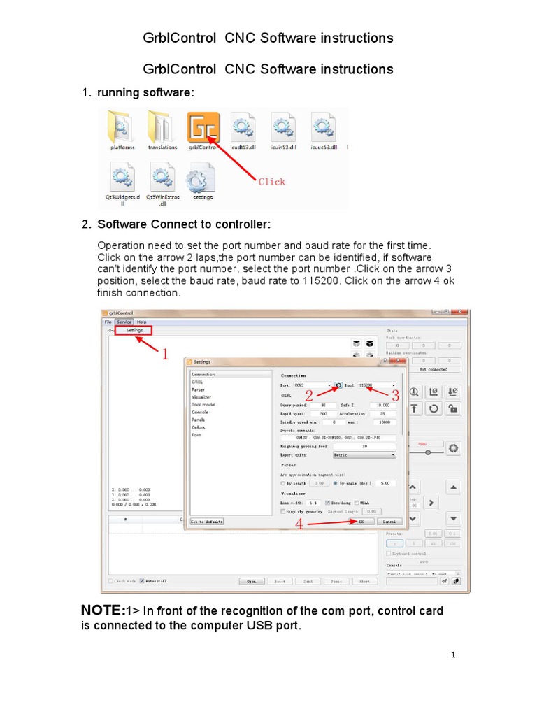 Grblcontrol CNC Software Instructions | PDF | Numerical Control | Computer Science