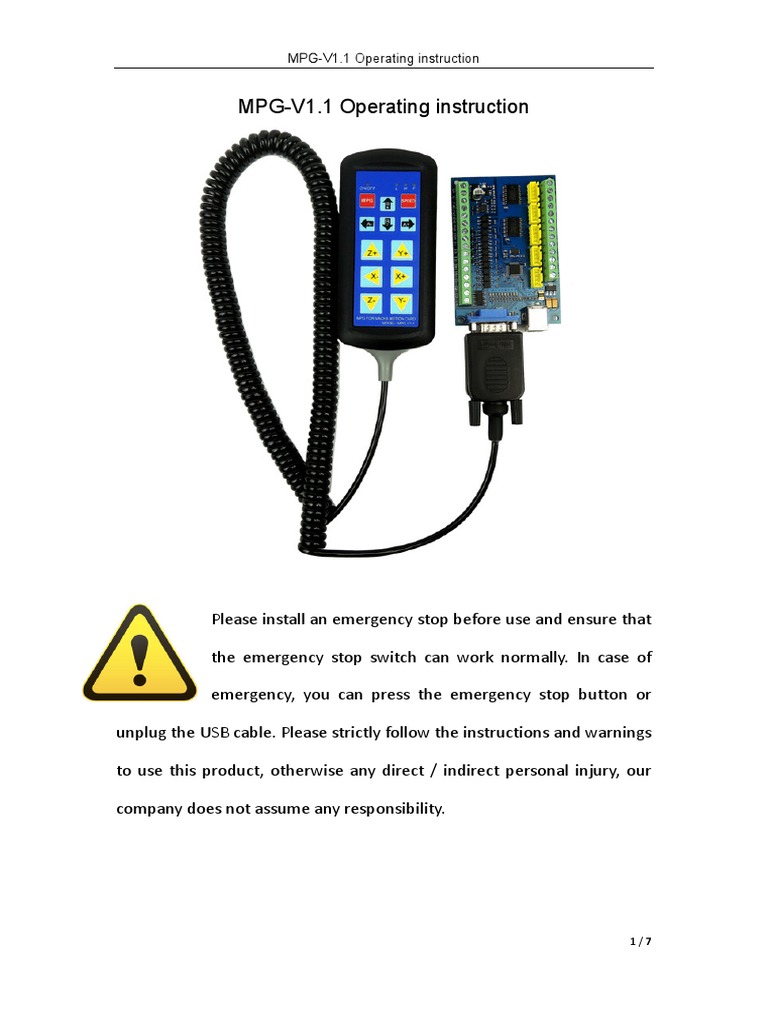 MPG-V1.1 Operating Instruction | PDF | Speed | Equipment
