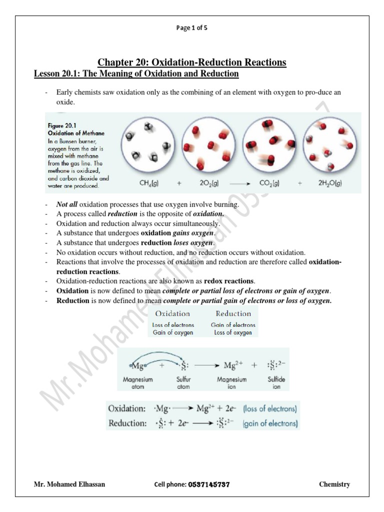 Chapter 20: Oxidation-Reduction Reactions | PDF | Redox | Oxide