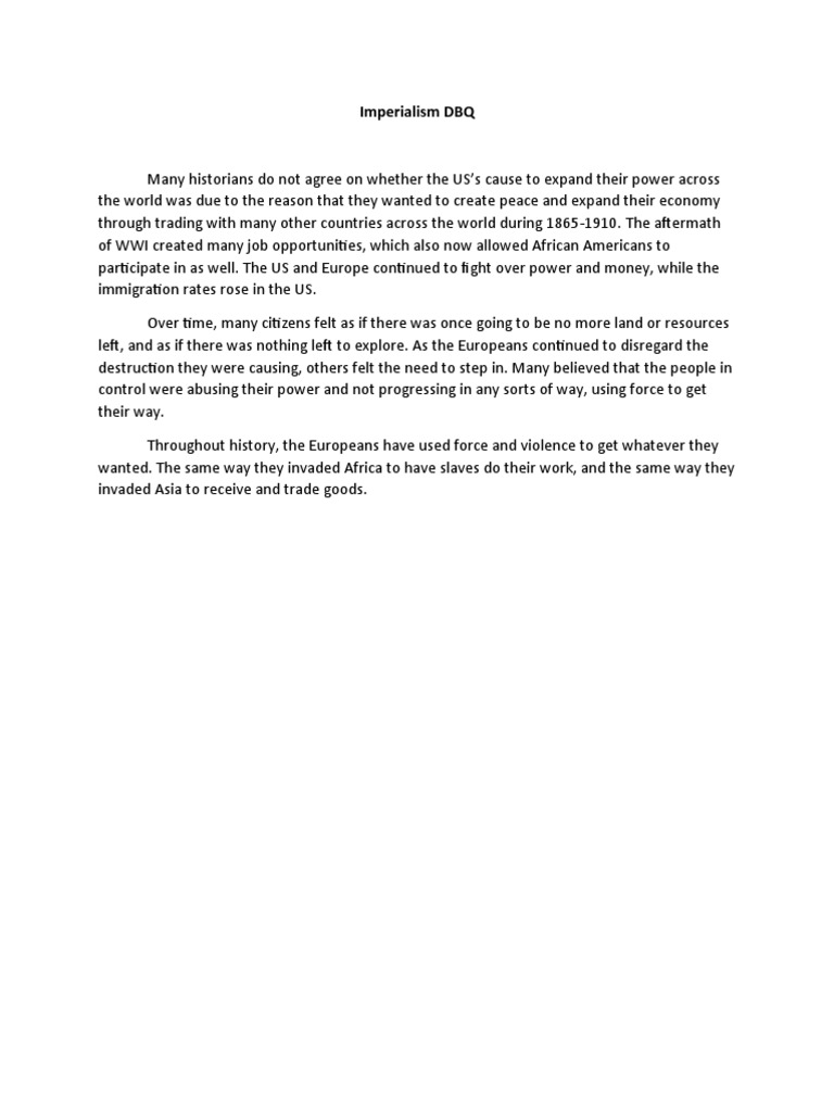 Imperialism DBQ | PDF