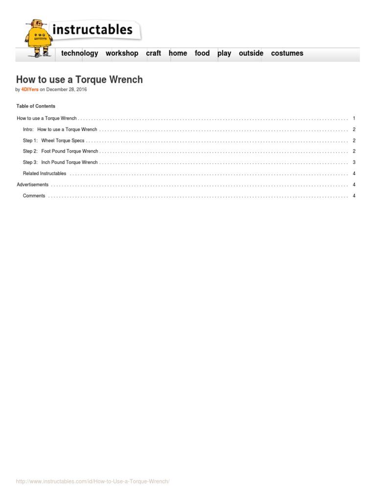 Torque Wrench Usage Guide | PDF | Torque | Nut (Hardware)