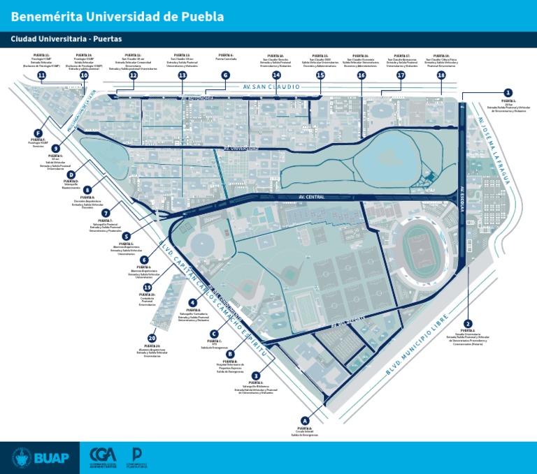 Mapa de Puertas CU BUAP | PDF