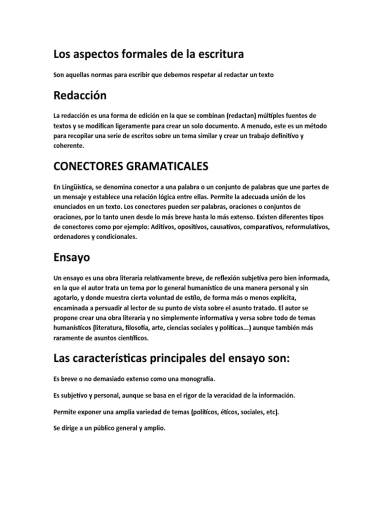 Los Aspectos Formales de La Escritura | PDF | Ensayos | Poesía