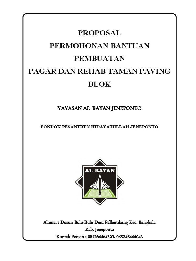 Proposal Permohonan Pagar Dan Paping Blok | PDF