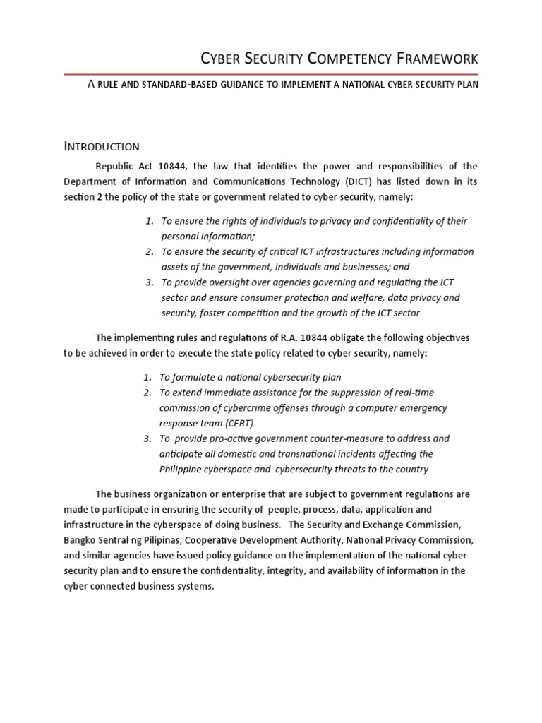 Implementing a National Cyber Security Plan | PDF | Computer Security ...