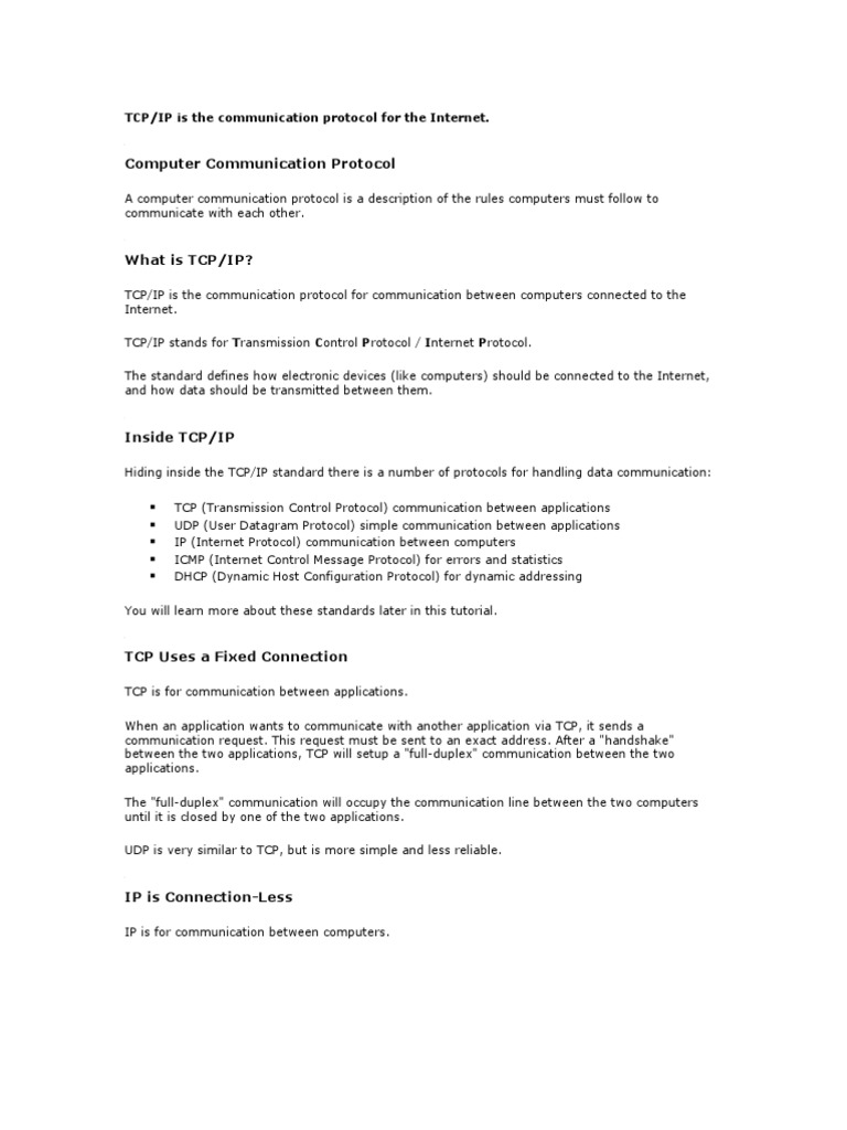 Computer Communication Protocol: TCP/IP Is The Communication Protocol ...
