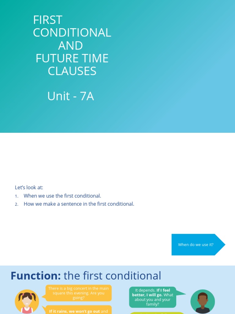 First Conditional and Future Time Clauses | PDF | Sentence (Linguistics ...