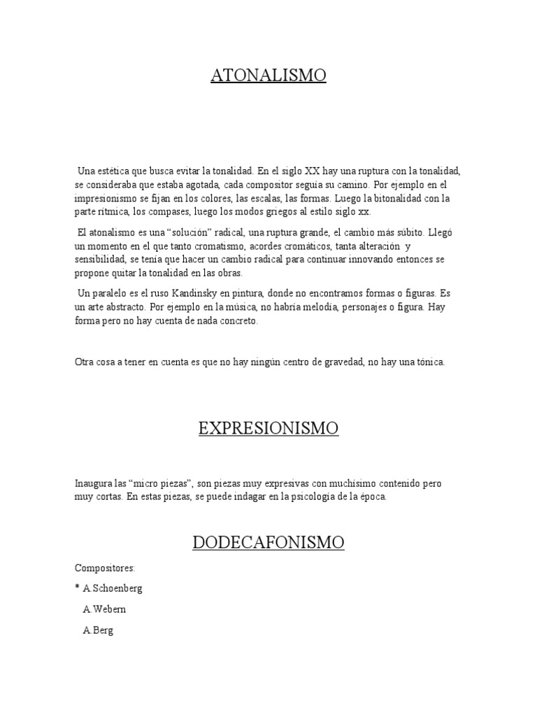 ATONALISMO | PDF | Música clásica | Composiciones Musicales