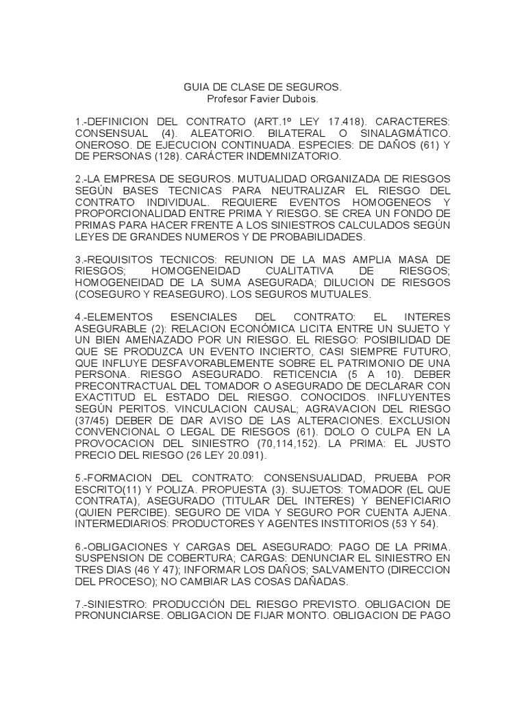 Guía sobre los conceptos básicos de los seguros y el funcionamiento del contrato de seguro | PDF ...