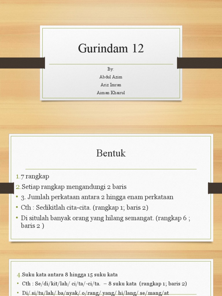 Gurindam 12 Bentuk Dan Unsur Bunyi | PDF