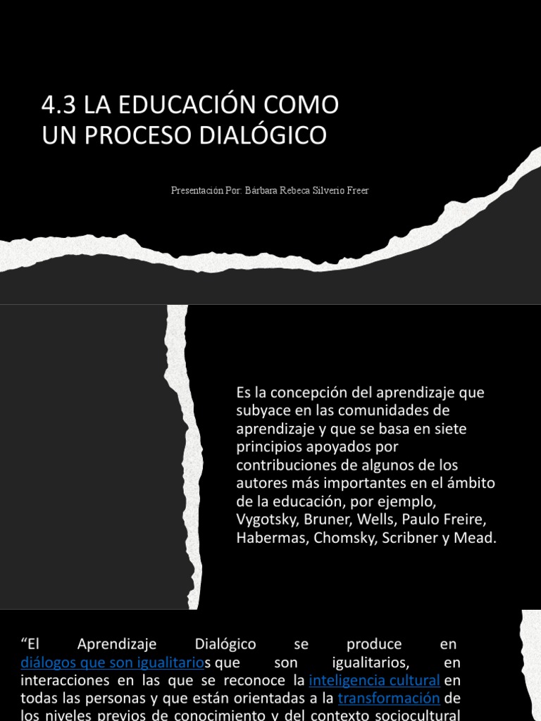 La Educación Como Proceso Dialógico | PDF | Aprendizaje | Igualdad de ...