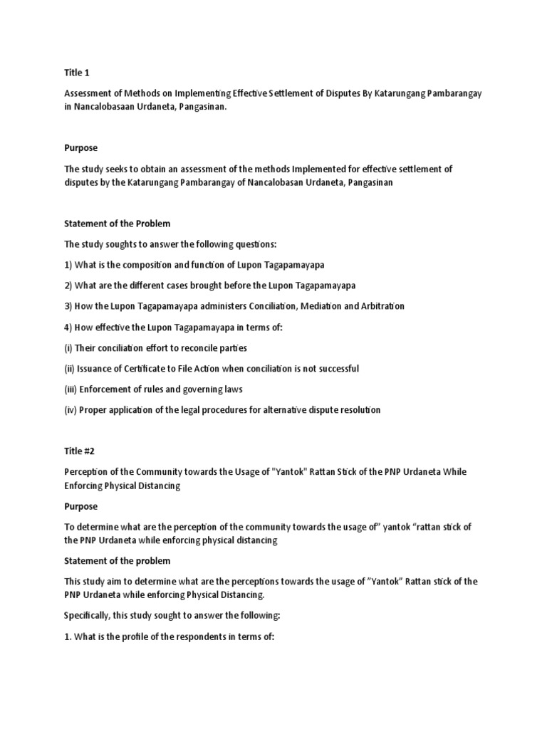 Title Proposal | PDF | Educational Technology | Criminology