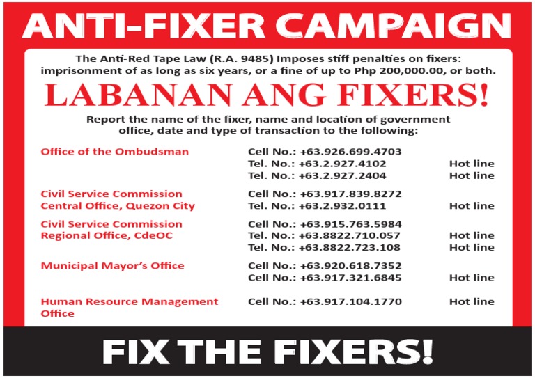 Labanan Ang Fixers!: O Ce of The Ombudsman | PDF