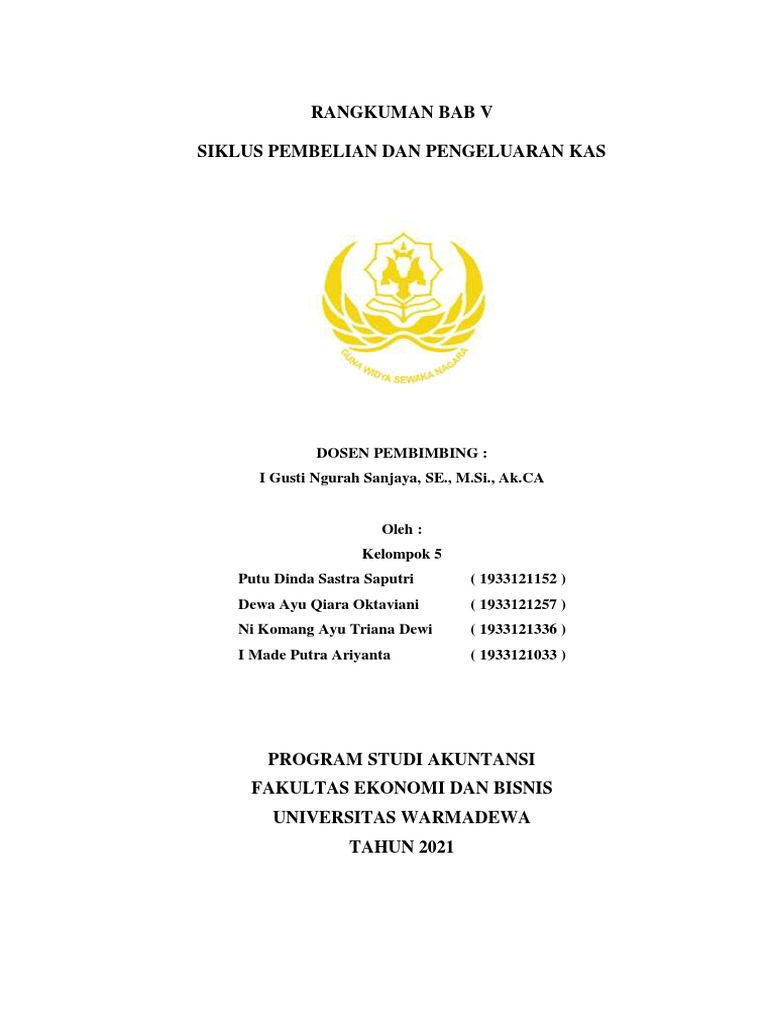 RMK Bab V Siklus Pembelian Dan Pengeluaran Kas - Kelompok 5 | PDF