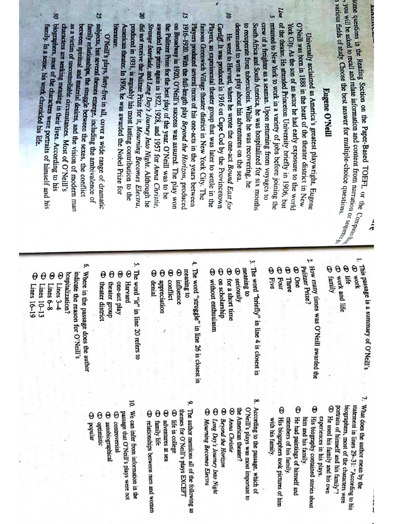 Reading O'Neal | PDF