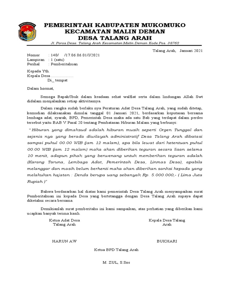 Contoh Surat Tembusan | PDF