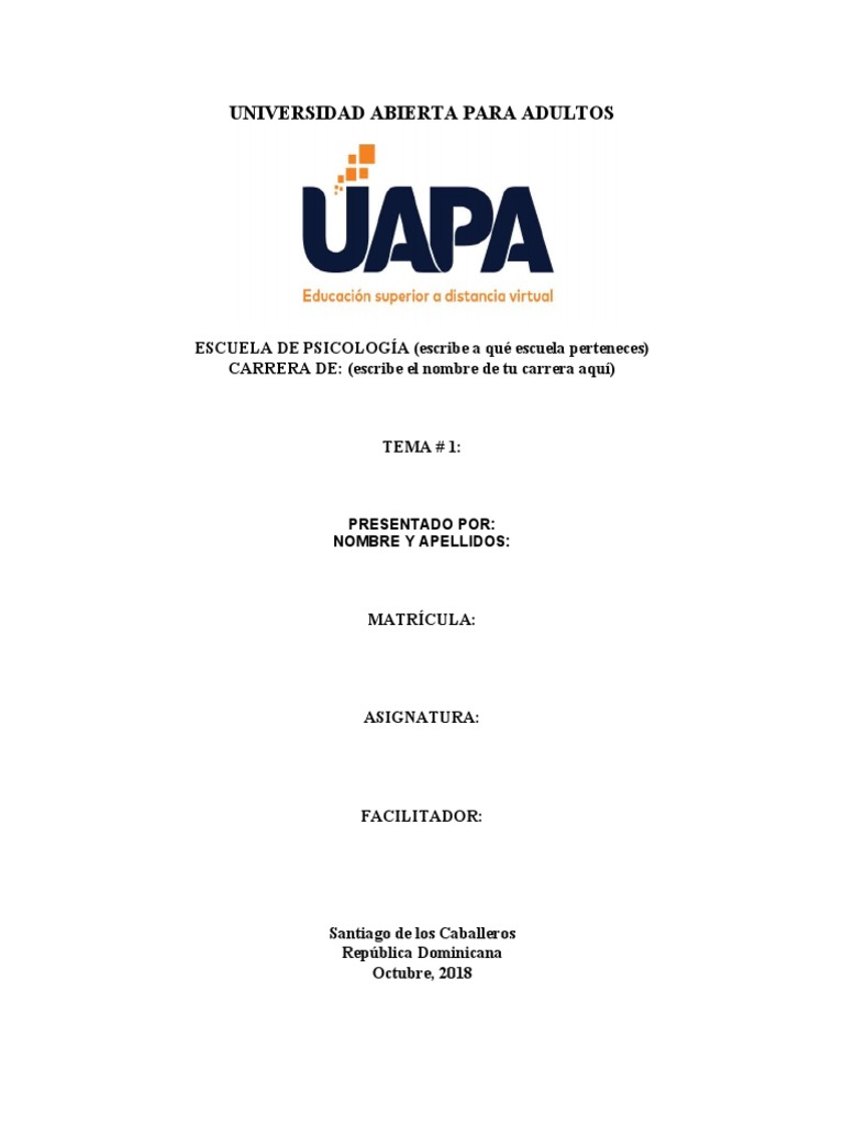 Hoja de Presentacion UAPA | PDF Hoja de Presentacion UAPA | PDF
