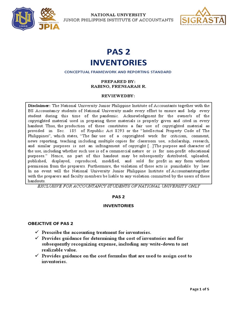 Cfas Pas 2 Inventories | PDF | Inventory | Income Statement