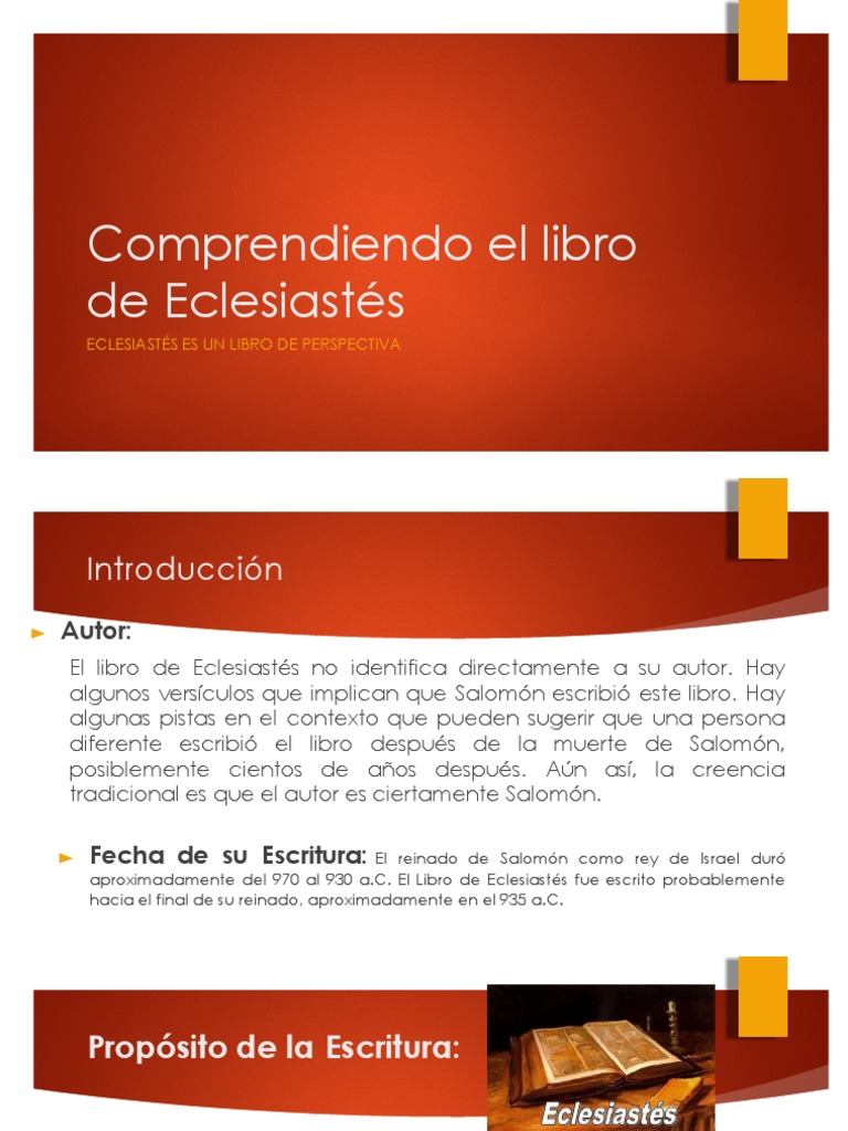 Libro de Eclesiastes | Descargar gratis PDF | Eclesiastés | Solomons