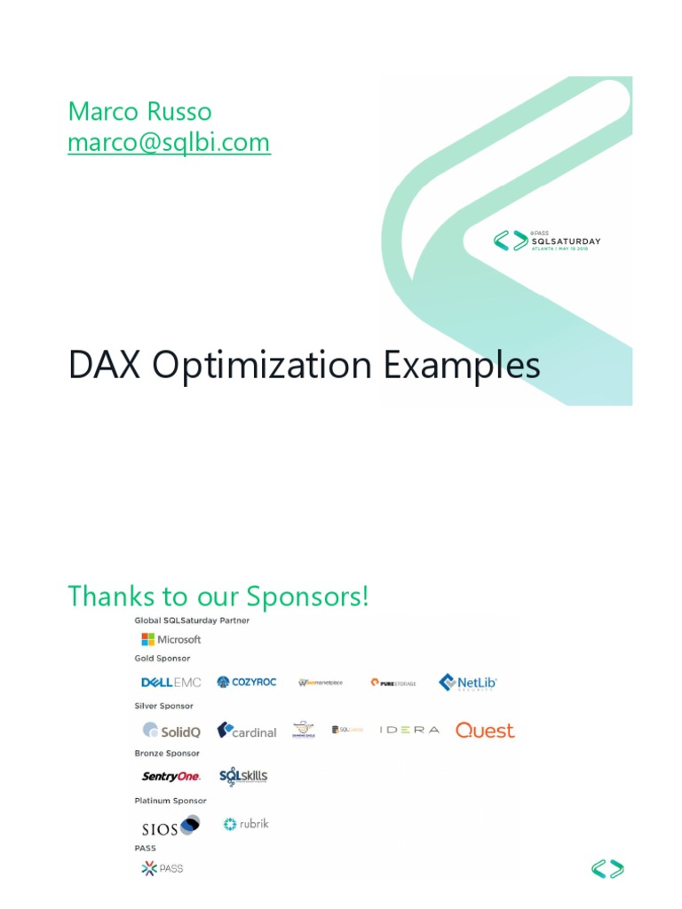 DAX Optimization Examples | PDF | Cache (Computing) | Data Management