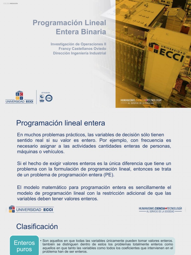 Programación Lineal Entera-Binaria | PDF | Programación lineal | Algoritmos