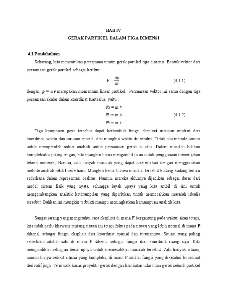 Gerak Partikel 3 Dimensi | PDF | Sains & Matematika