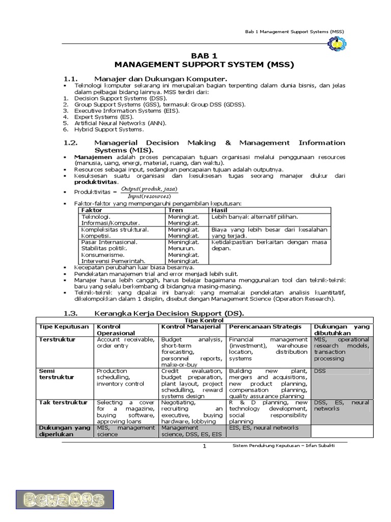 Manajemen Support System | PDF