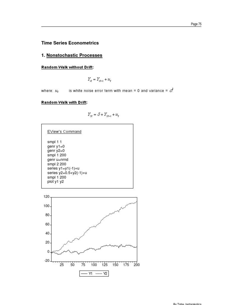 Random Walk Without Drift:: Where: Is White Noise Error Term With Mean ...