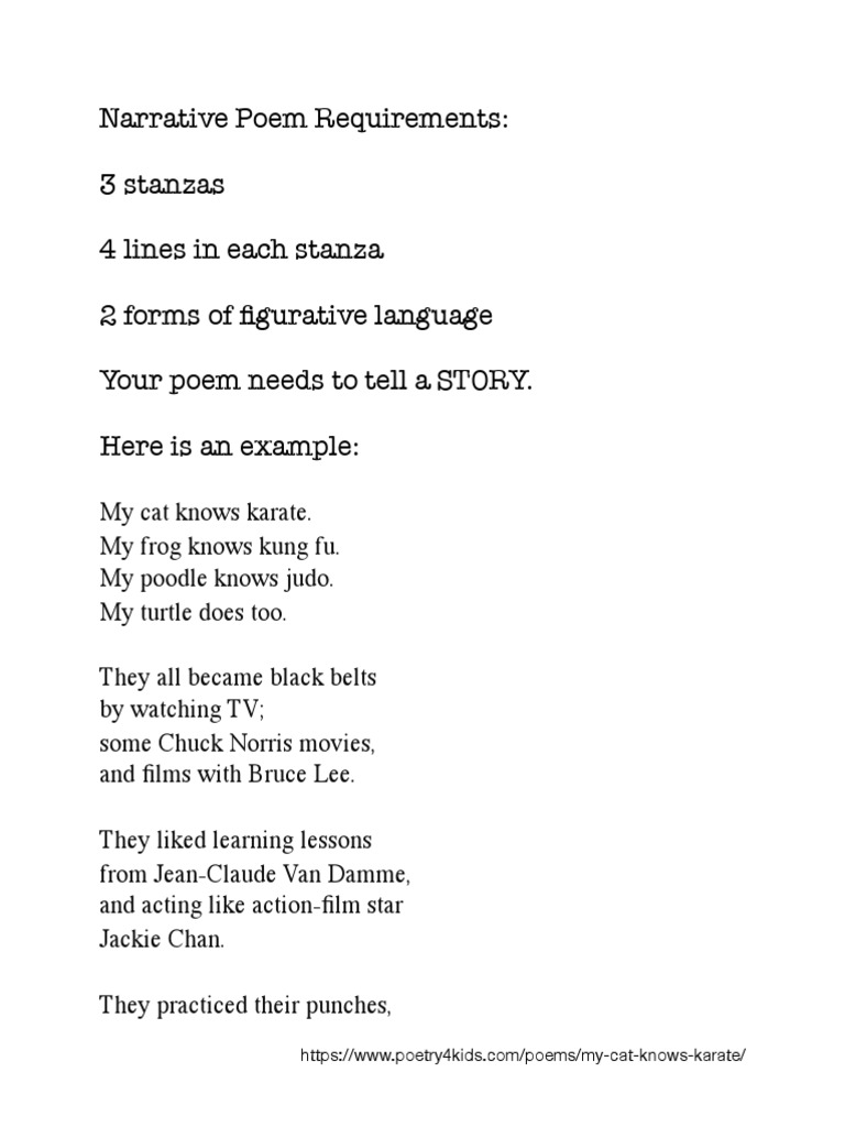 Narrative Poem Requirements | PDF