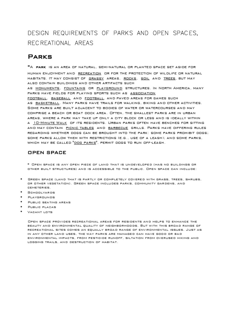Module Parks Open Spaces Recreational | PDF | Parks | Landscape