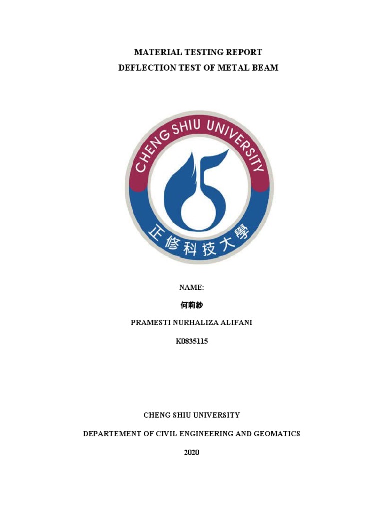 K0835115 - Deflection Test of Metal Beam | PDF | Beam (Structure ...