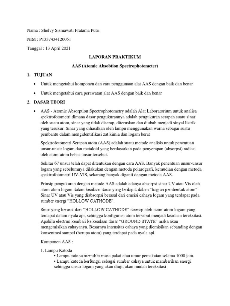 PRINCIPLES OF AAS ANALYSIS | PDF
