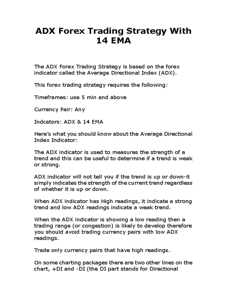 ADX Forex Trading Strategy With 14 EMA | PDF | Foreign Exchange Market ...